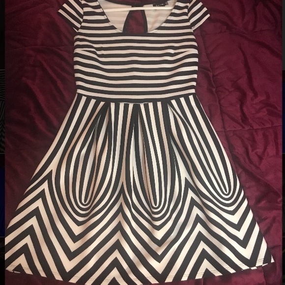 Ruby Rox | Dresses | Ruby Rox Black White Stripped Fit Flare Dress | Poshmark